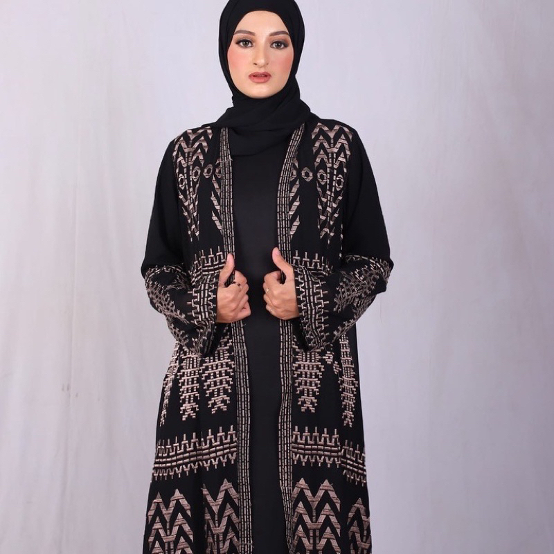 Jual Abaya Bordir Gamis Hitam Syari Dress Baju Polos Juba Turkey Bahan ...