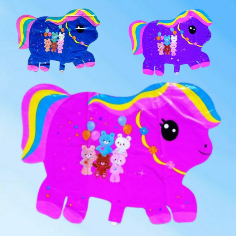 Jual 1pack KUDA PONI PELANGI (BALON GAS/FOIL/TERBANG/KARAKTER ...