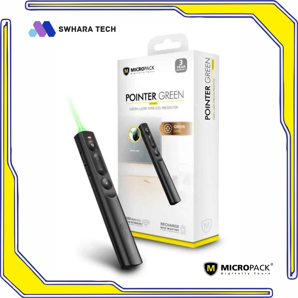 Jual MICROPACK Wireless Presenter - Pointer Lite WPM-09G Black | Shopee ...