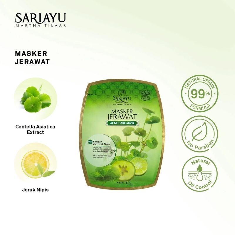 Jual Sariayu Masker Jerawat Sachet 7gr Pegagan dan Jeruk Nipis | Shopee ...