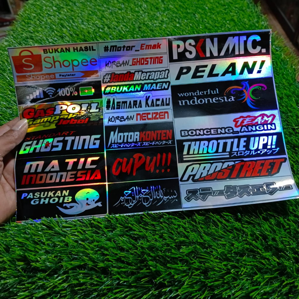Jual Sticker Pack Racing Hologram Stiker Motor harga perlembar | Shopee ...