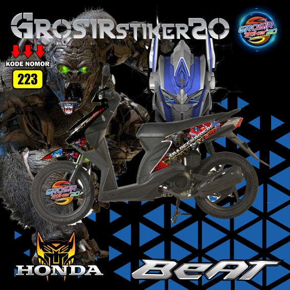 Jual STRIPING VARIASI HONDA BEAT KARBU MOTIF TRANSFORMER / STIKER ...