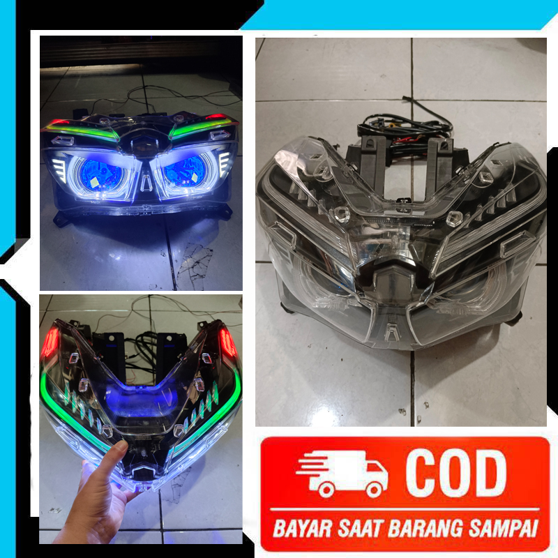 Jual LAMPU DEPAN VARIO NEW 125 150 TH 2018 - 2023 PAKET LENGKAP COSTUM BILED SUPER TERANG ...