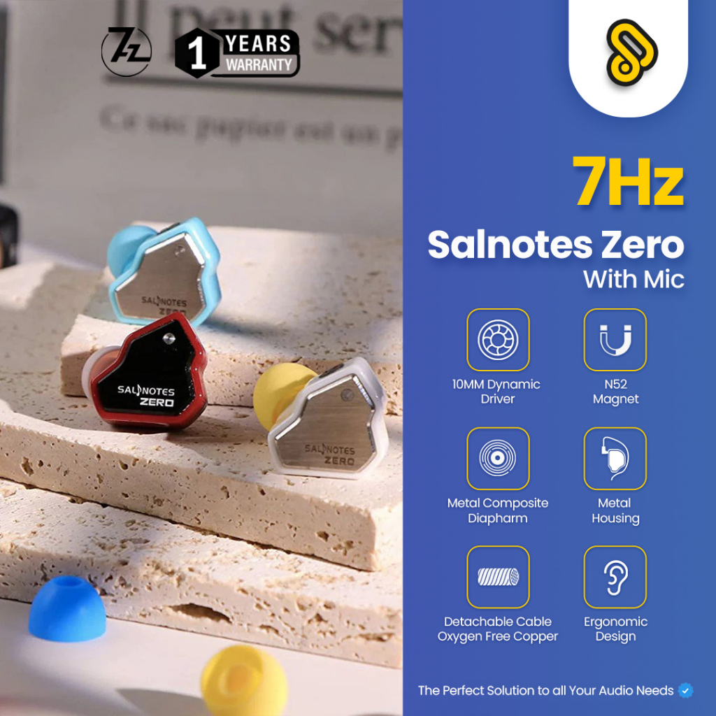Jual 7Hz / 7Hertz Salnotes Zero Hi-Fi Dynamic Driver IEM With Mic ...