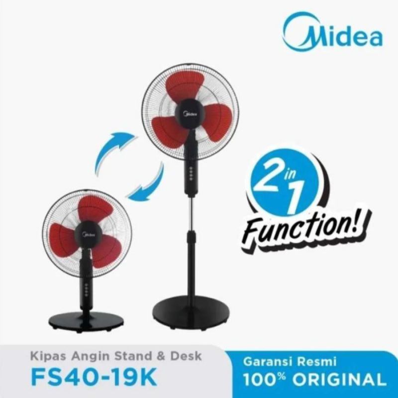 Jual Midea electric fan 16inch 2in1 ( fs40-19k ) kipas angin 2in1 | Shopee Indonesia