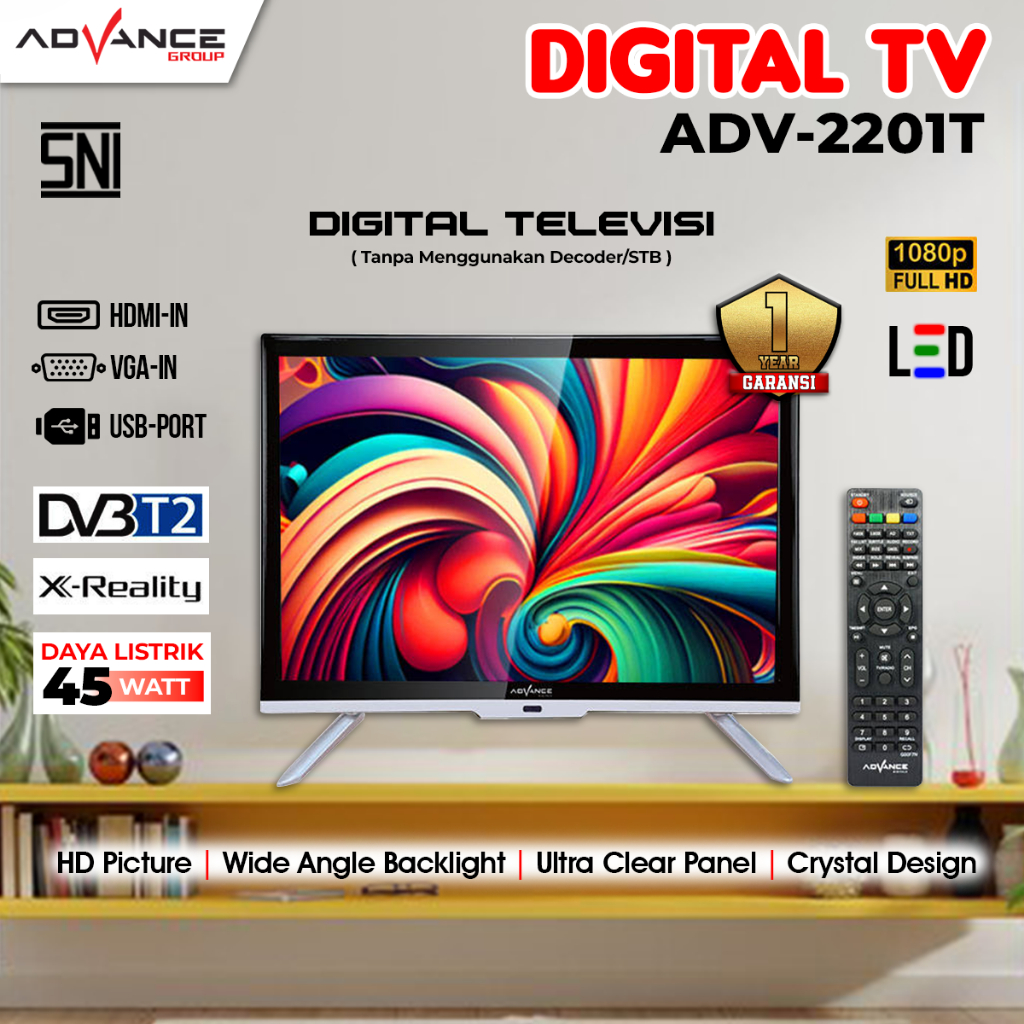 Jual MURAH!!! Advance Televisi Led Digital TV HD 22 inch Crystal Design ...
