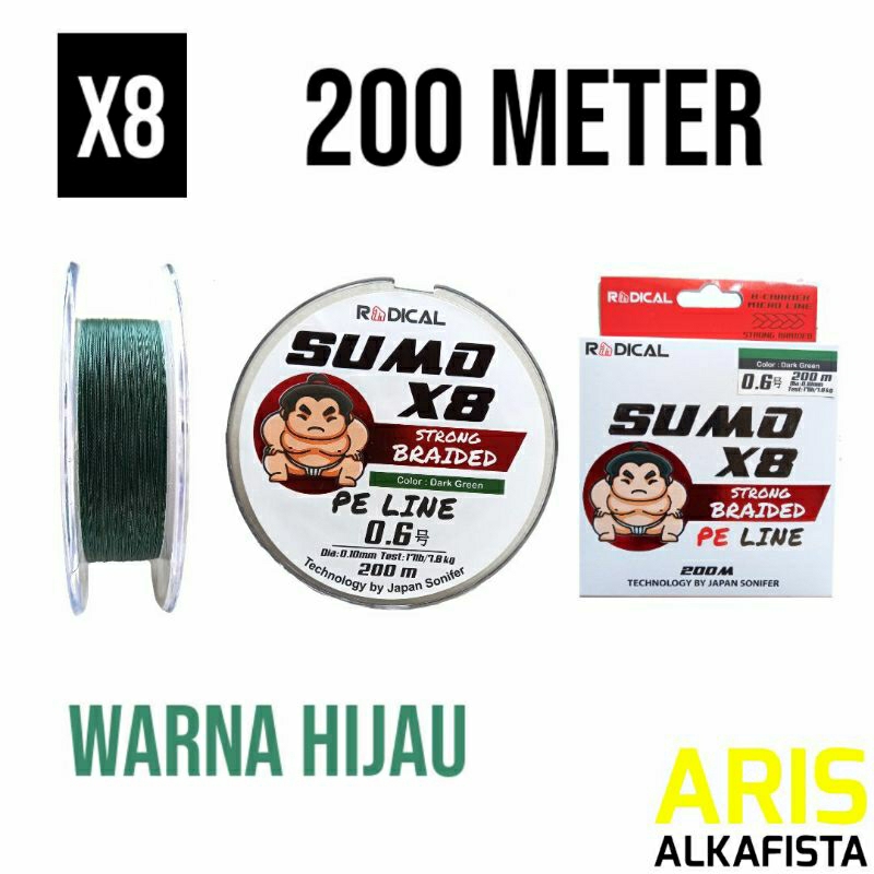 Jual Benang Pe Sumo x8 200Meter Lembut Spesial Casting | Shopee Indonesia