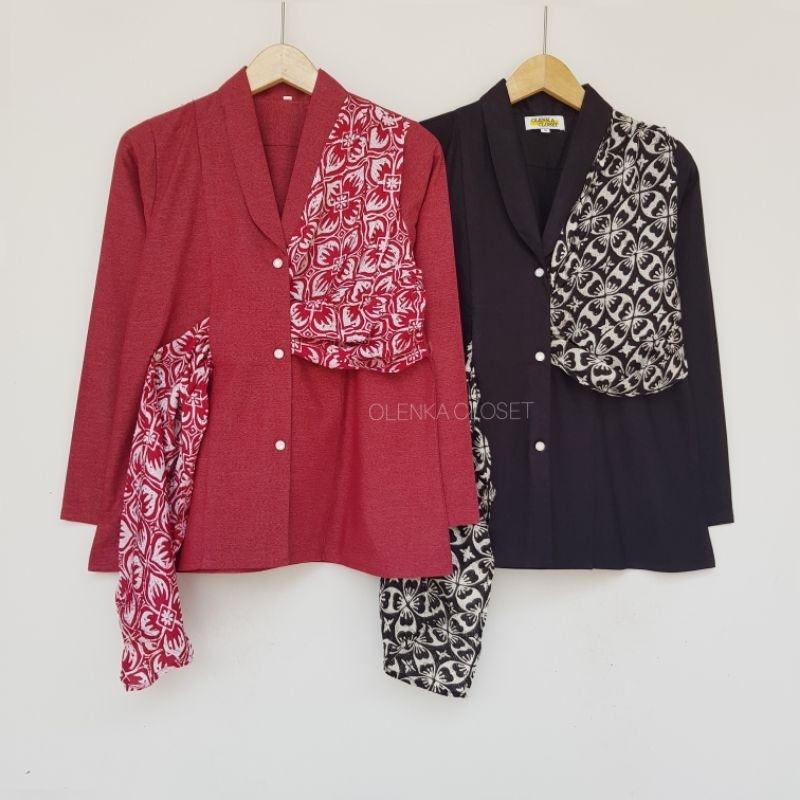 Jual Atasan Batik 112 Baju Blus Blouse Kerja Wanita Modern | Shopee ...