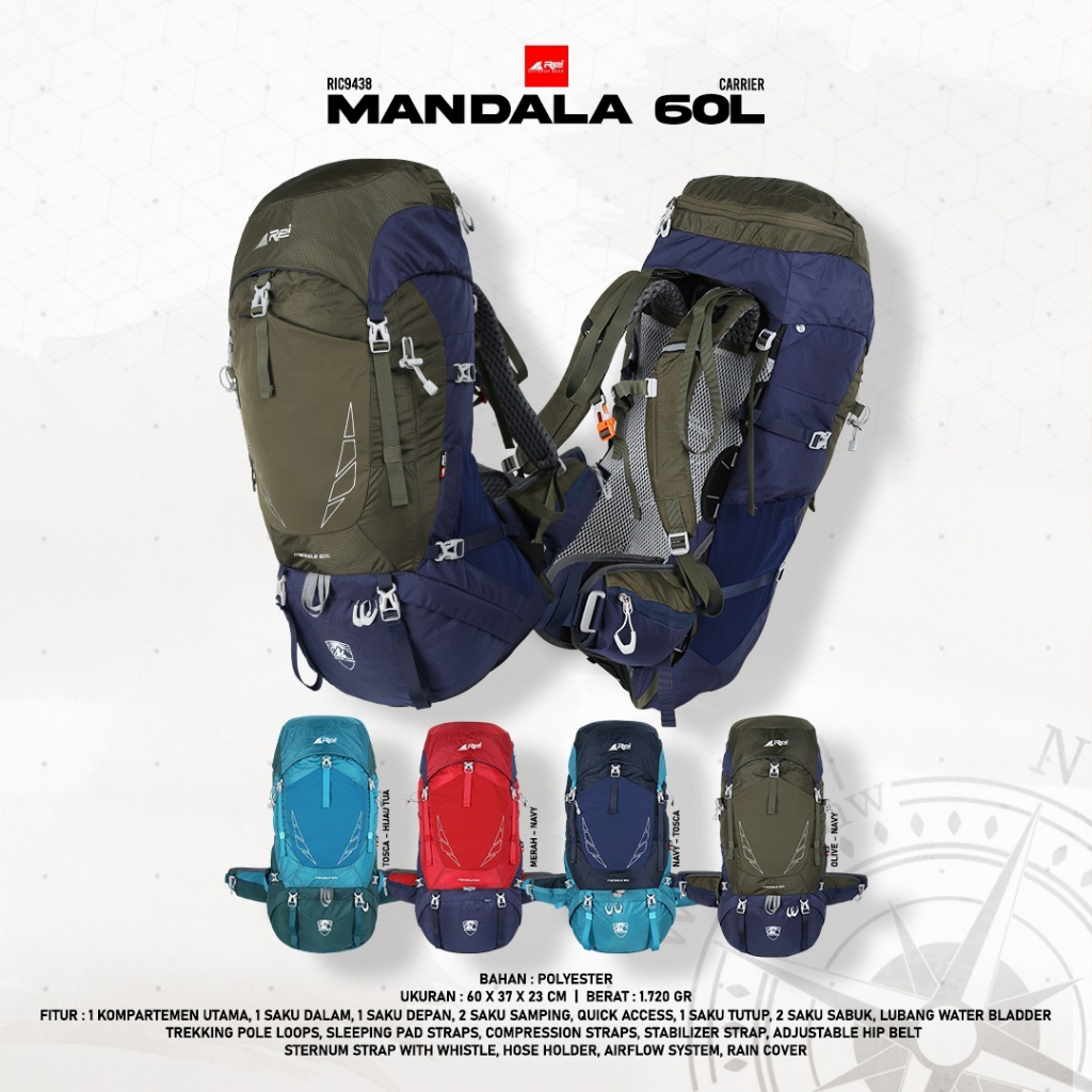 Jual Tas Gunung / Carrier Premium Mandala 60 Liter Arei Outdoorgear ...