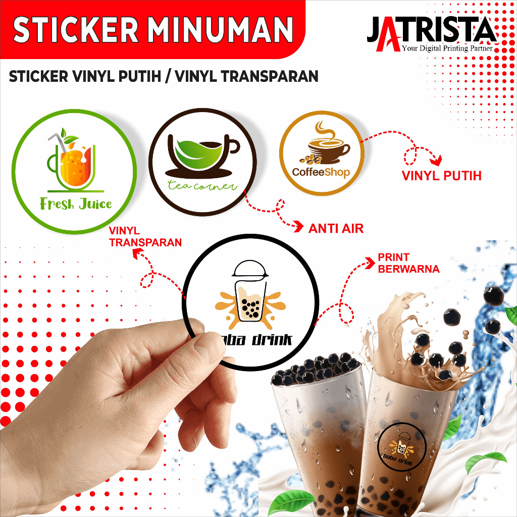 Jual STIKER LABEL MINUMAN TRANSPARAN ANTI AIR | Shopee Indonesia