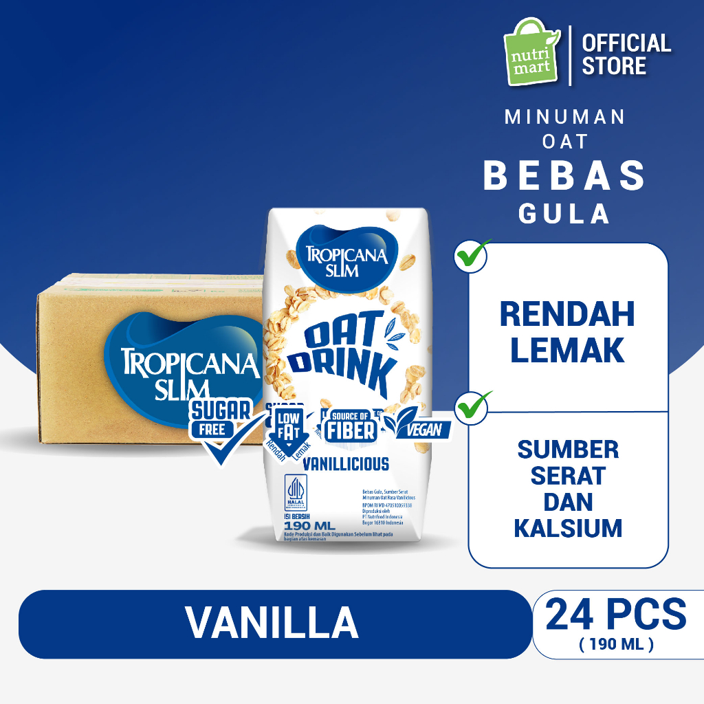Jual 1 Karton - Tropicana Slim Oat Drink 190 ml (RTD) 24 pcs - Minuman Oat Bebas Gula | Shopee ...