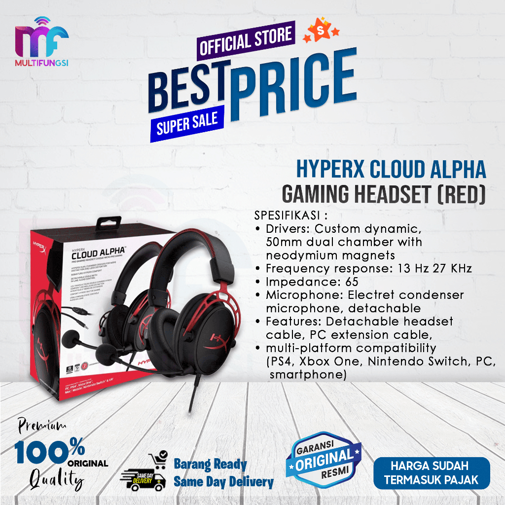 Jual HyperX Cloud Alpha Gaming Headset (Red) | Shopee Indonesia