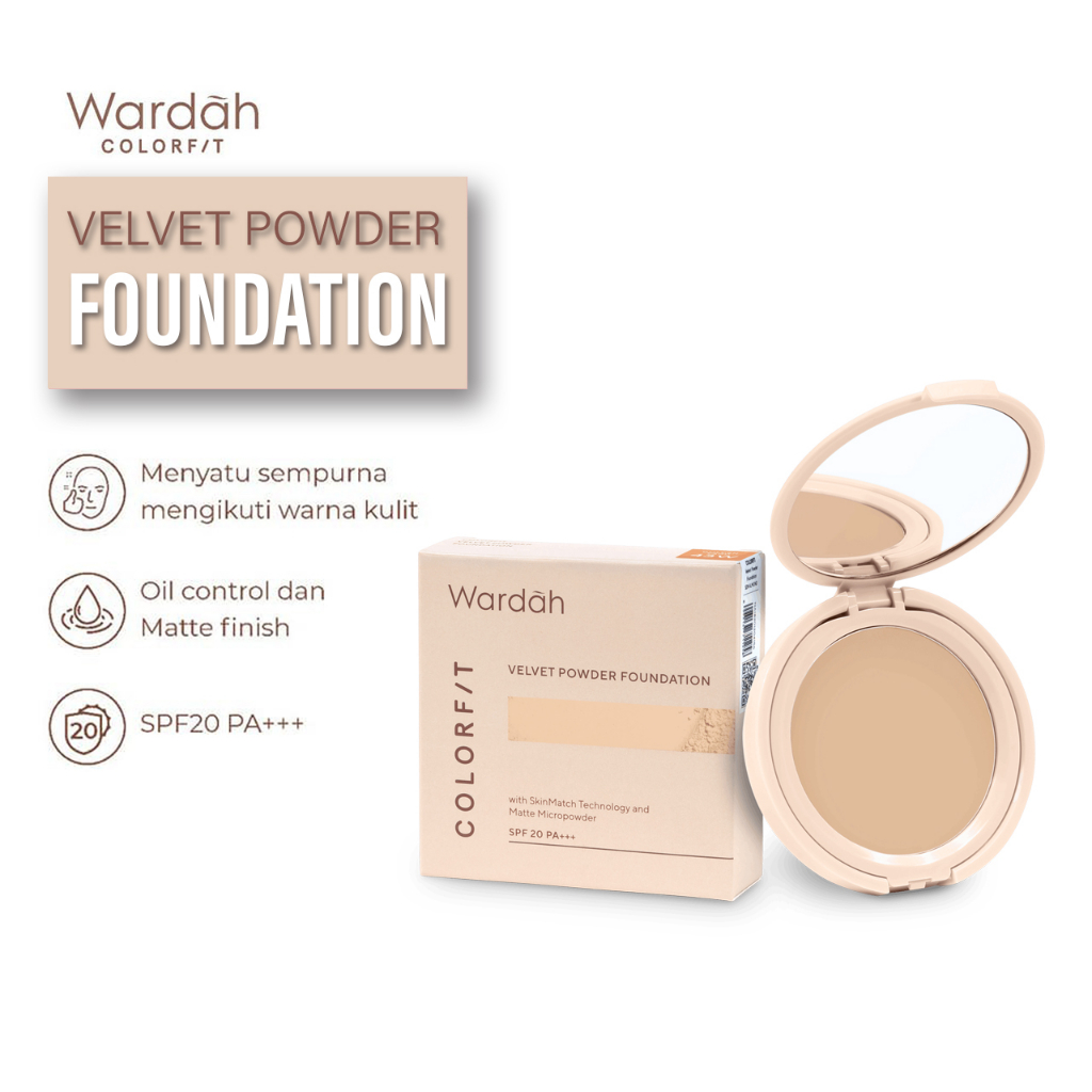 Jual Wardah Colorfit Velvet Powder Foundation SPF 20 Bedak Padat Matte Tahan Lama Hingga 12 Jam ...