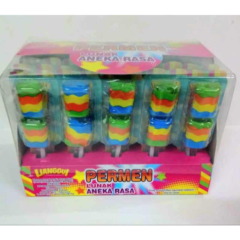 Jual Permen Cemilan Snack Pelangi Rainbow Pita Roll Mainan Anak Murah ...
