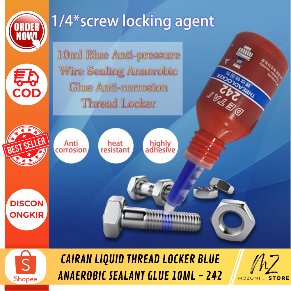 Jual Cairan Liquid Thread Locker Blue Anaerobic Sealant Glue 10ml / Lem ...