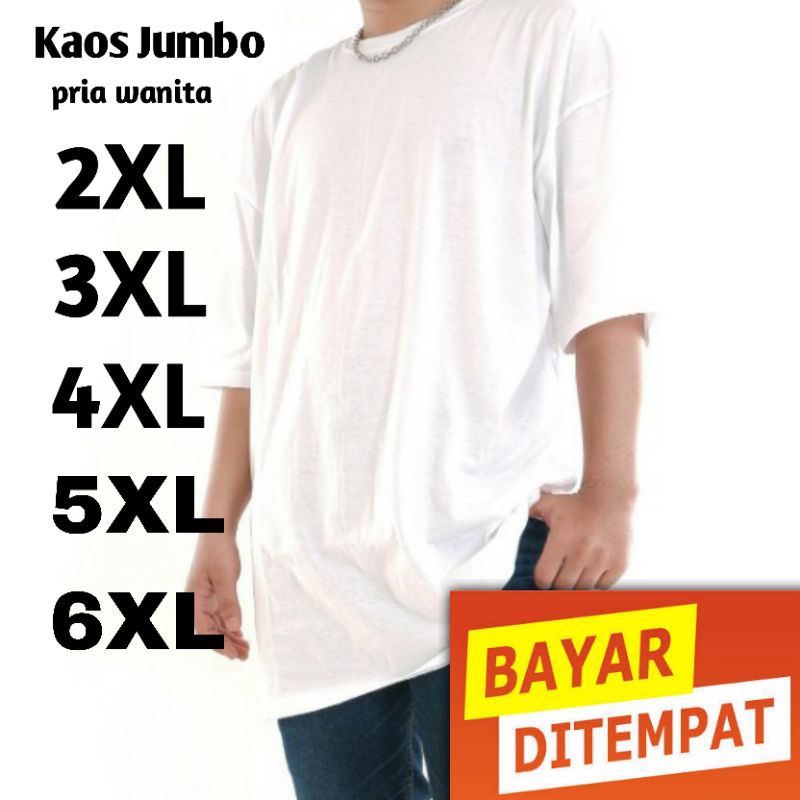 Jual KAOS POLOS OBLONG PRIA WANITA WARNA PUTIH UKURAN XXL-XXXL-XXXXL OVERSIZE/BIG SIZE/JUMBO 2XL ...
