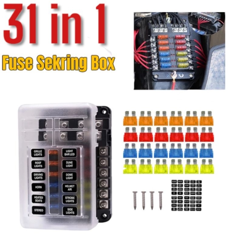 Jual 31 in 1 Kotak Sekring Tancap Fuse Blade Medium Besar - Fuse ...