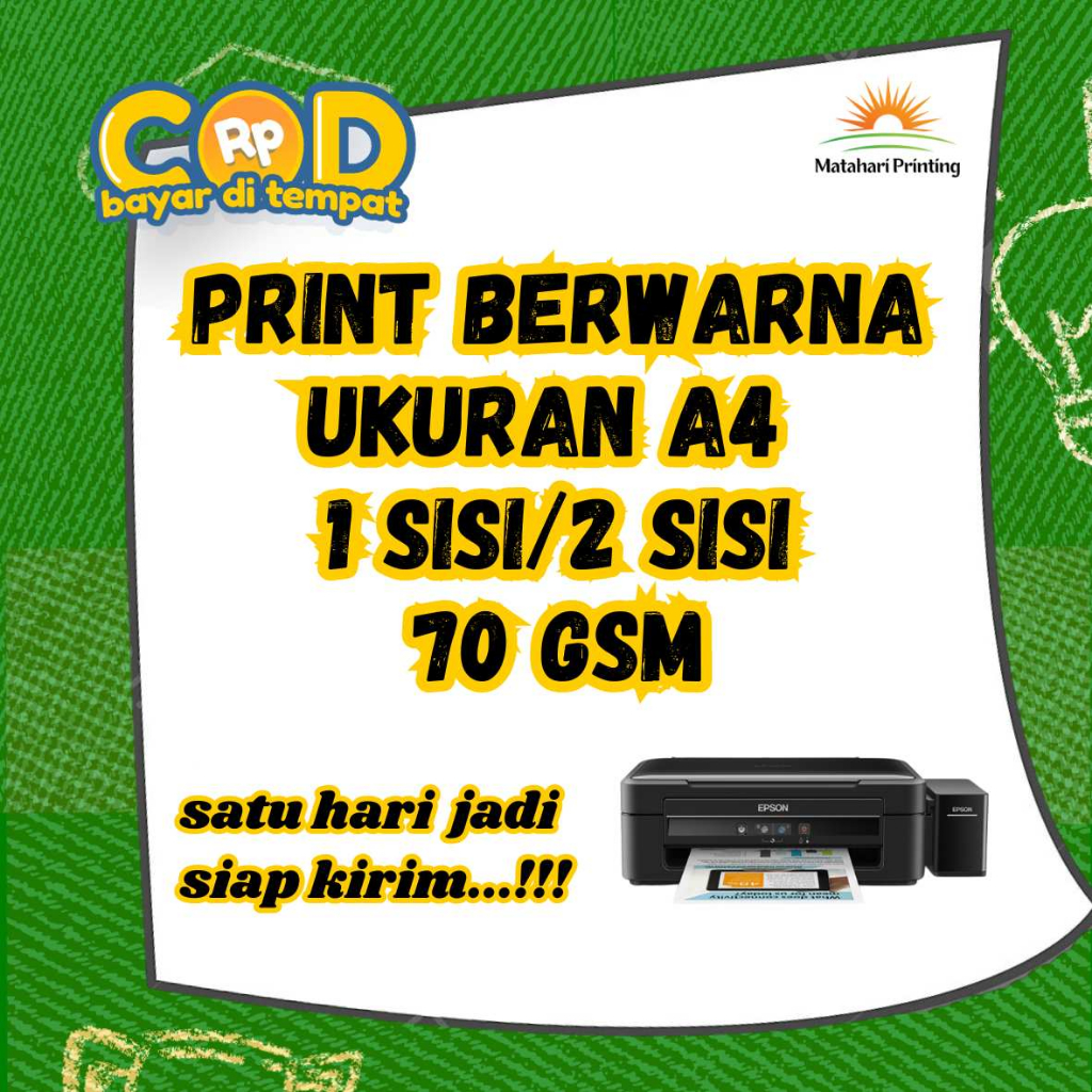 Jual Jasa Print A4 HVS 70gr Full Color Warna | Cetak A4 Berwarna Ukuran ...