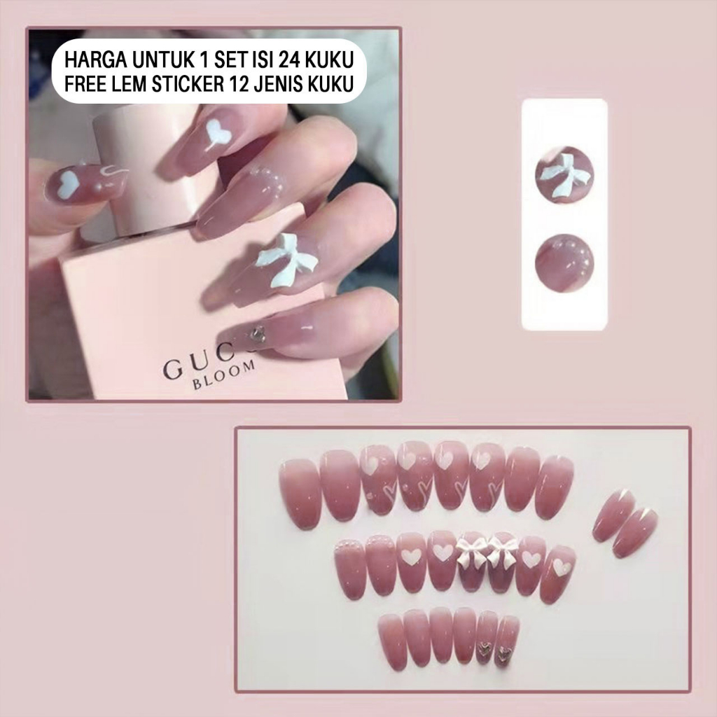 Jual Kuku palsu 3d nail art fake nails panjang wedding pengantin ...