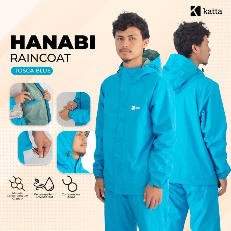 Jual Jas Hujan KATTA Pria Wanita Dewasa Waterproof HANABI Raincoat ...