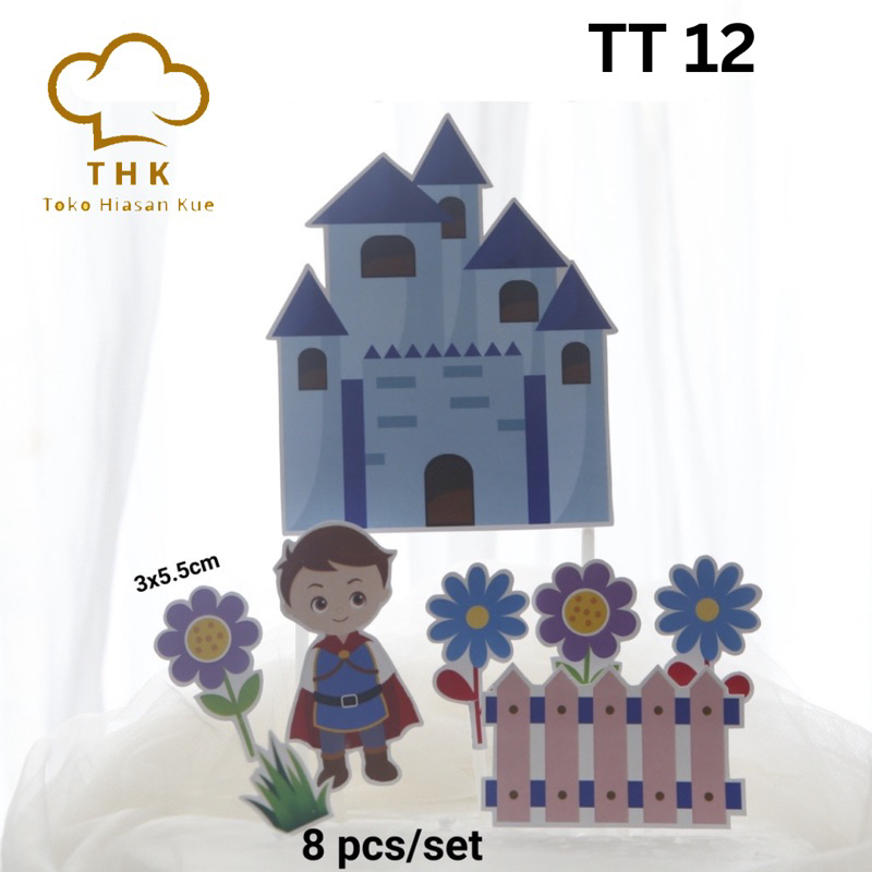 Jual TT12 - Hiasan Kue Cake Topper Kertas Karton Prince Castle Pangeran ...