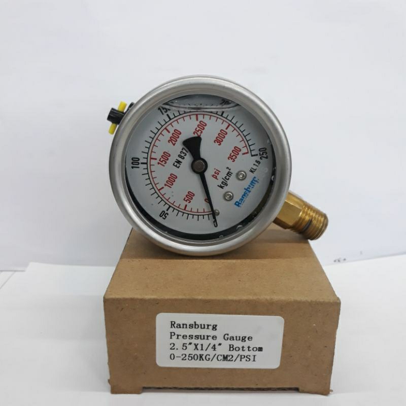 Jual PRESSURE GAUGE 2,5"-250 BAR-RAKET RANSBURG | Shopee Indonesia