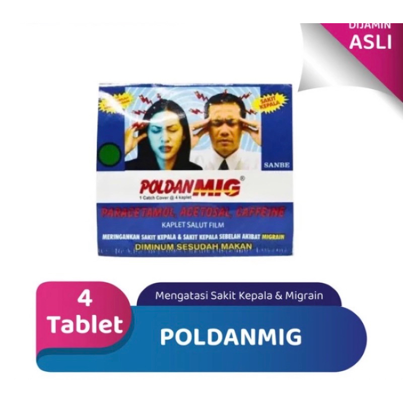 Jual PoldanMIG -Mengatasi Sakit Kepala & Migrain (PER STRIP ISI 4 ...