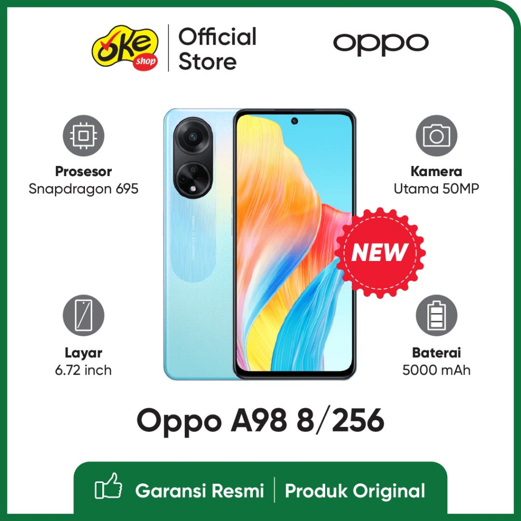 Jual Oppo A98 5G 8/256GB Garansi Resmi | Shopee Indonesia