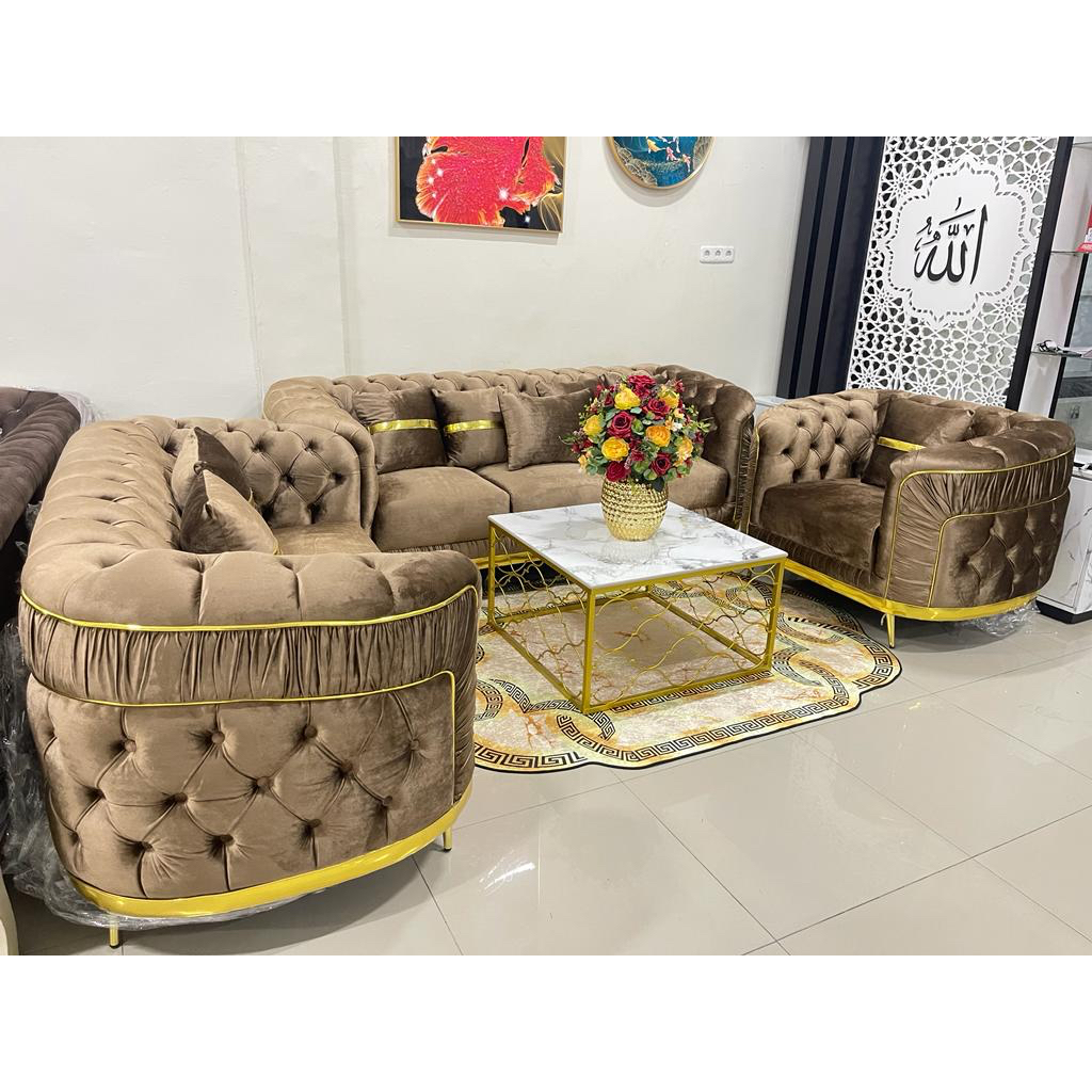 Jual SOFA TURKI SET MEJA GRANIT MODEL MODEREN KEKINIAN KAKI BESI ...