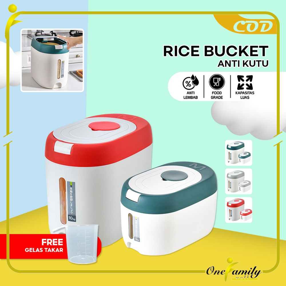 Jual ONE-C882 Dispenser Beras 5KG/10KG Free Gelas Takar Tempat Wadah ...