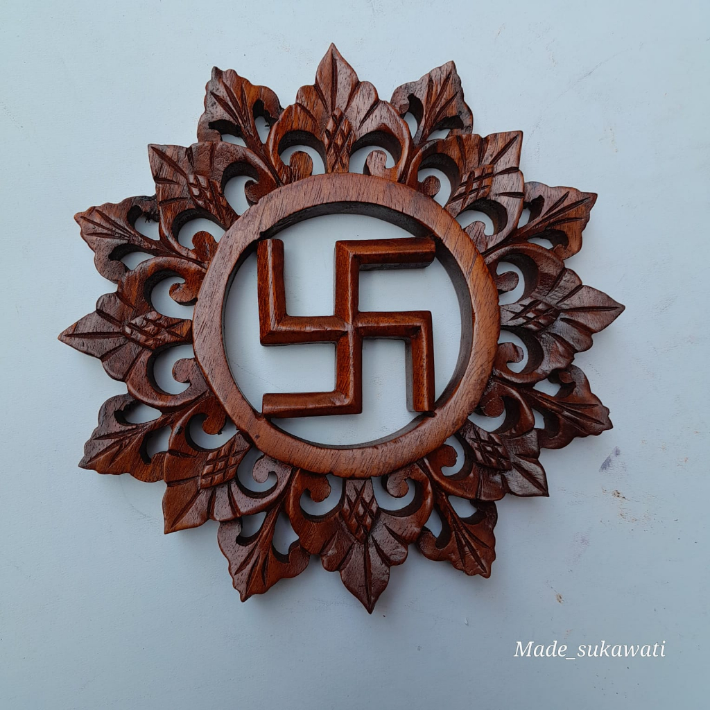 Jual Kerajinan ukiran panil kayu 15cm motif Pohon Hiasan dekorasi ...