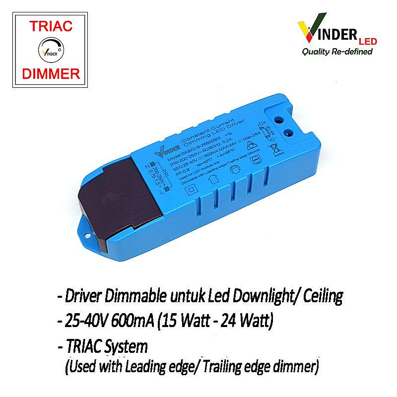 Jual VINDER Triac Dimmable Driver Ballast Ballas Travo LED Downlight ...