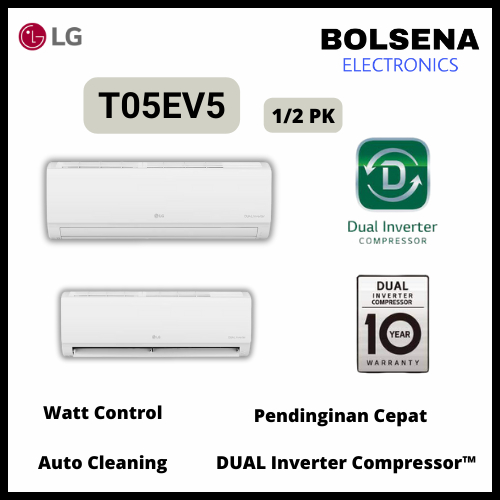 Jual AC LG Dual Cool Inverter 1/2 pk T05EV5 LG DUAL INVERTER - UNIT ...