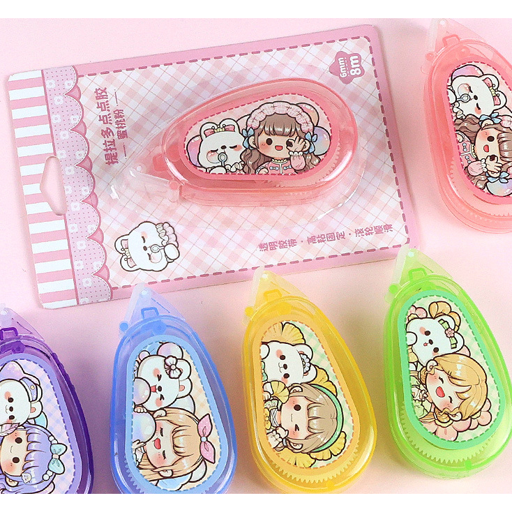 Jual 8M Roller Double Tape Glue Tape Lem Kertas Selotip Aesthetic Motif ...