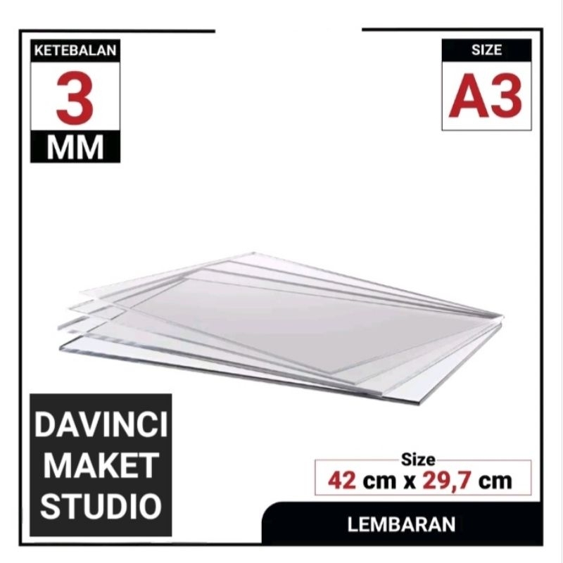 Jual (A3 3MM) Akrilik Lembaran Bening 3mm - ACRYLIC CLEAR 3mm A3 40cm x 30cm | Shopee Indonesia