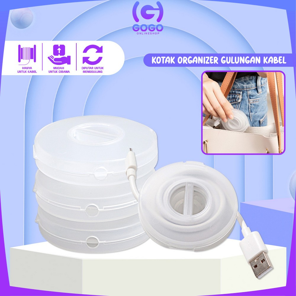 Jual GOGO-C896 Tempat Penyimpanan Kabel Data Kotak Organizer Gulungan ...
