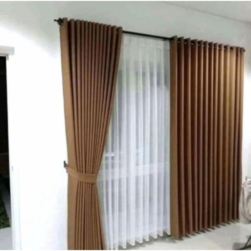 Jual gorden jendela panjang 4 meter hordeng model ring tirai blackout ...