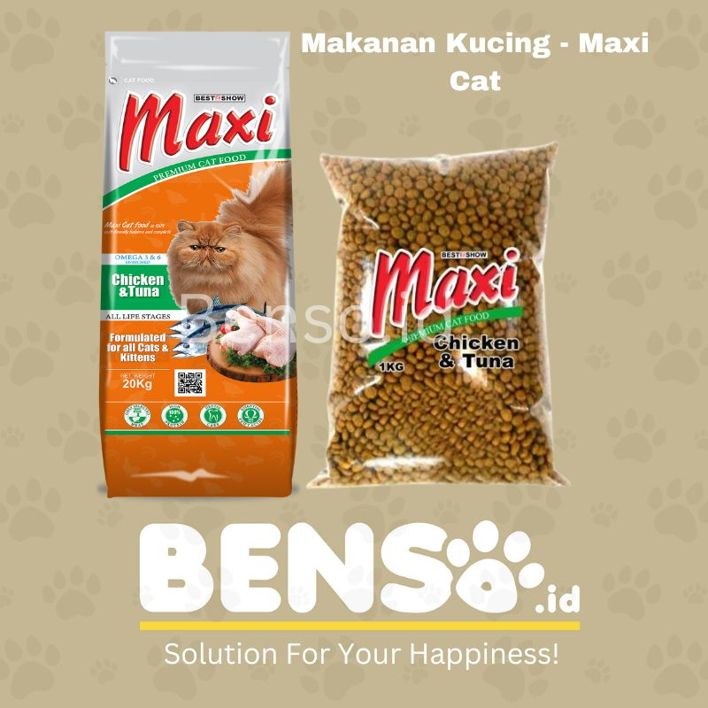 Jual Makanan Kucing - Maxi Cat Food 1kg MAKANAN KUCING DARI BEST IN ...