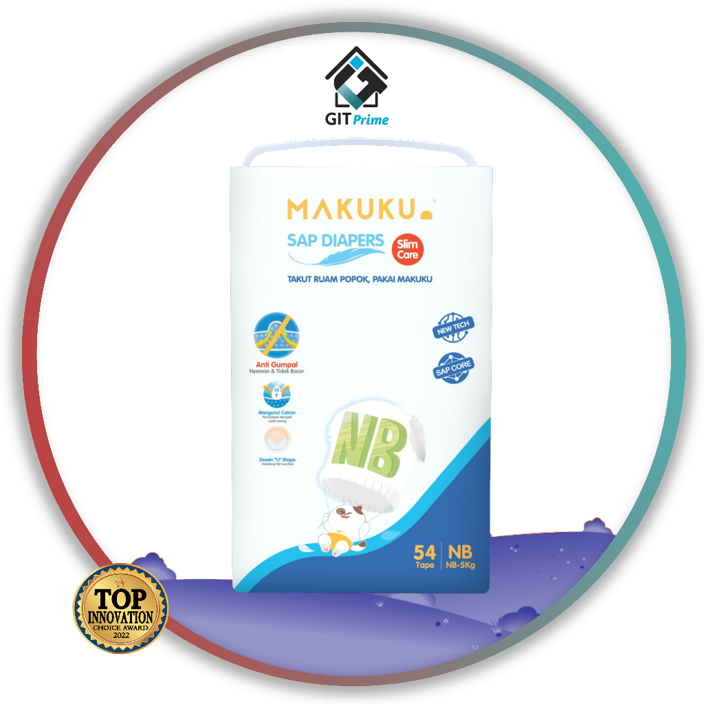 Jual MAKUKU SAP Diapers SLIM Care NB 54 Popok bayi NB54 isi JUMBO 54 ...