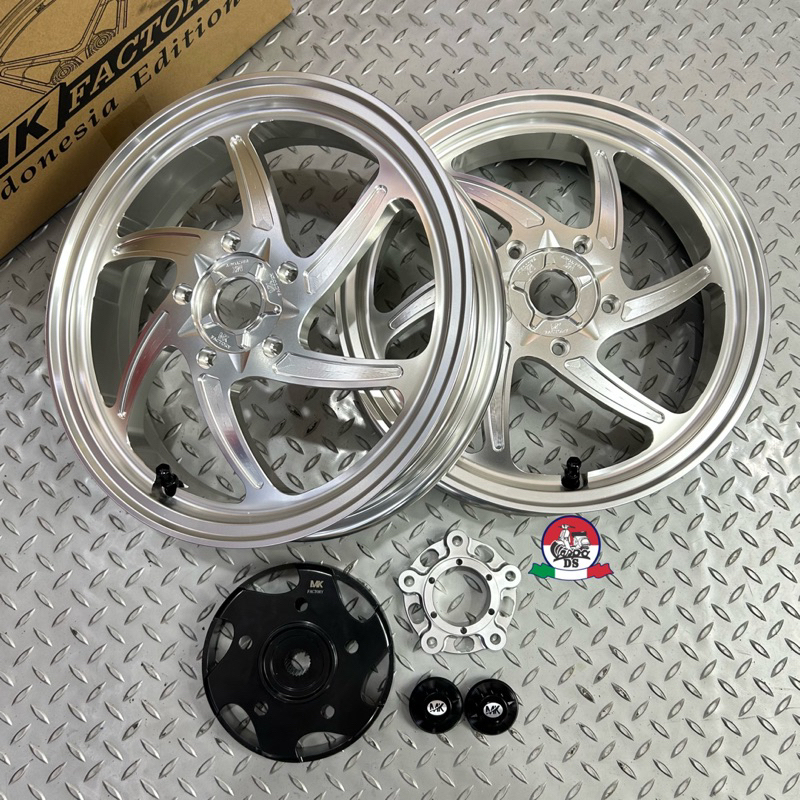Jual Velg MK FACTORY MK9 Silver 12" Front & Rear Vespa Sprint Primavera ...