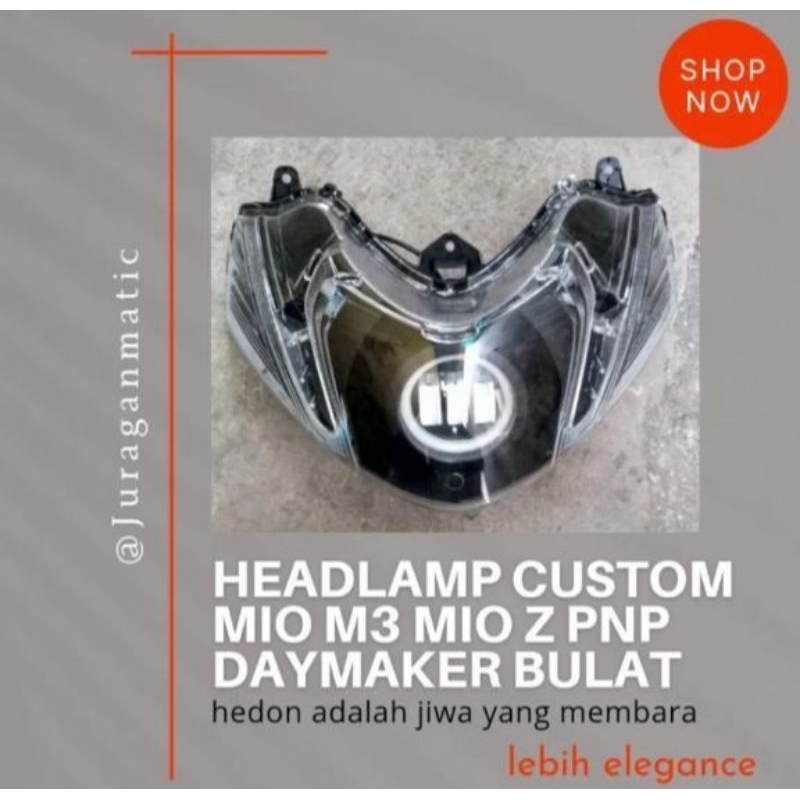 Jual Headlamp Custom Reflektor Mio M3 Mio Z Daymaker Bulat Kualitas ...