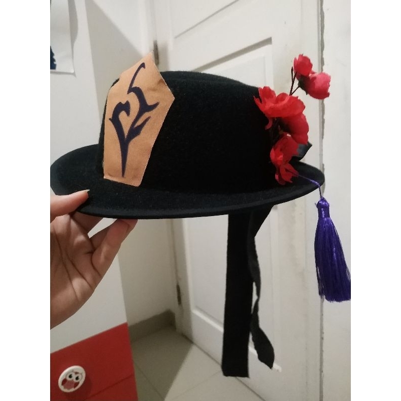 Jual Topi Cosplay Hu Tao Genshin Impact Handmade Fedora | Shopee Indonesia