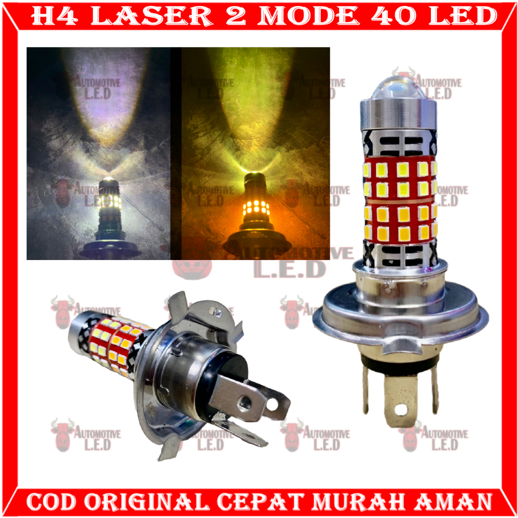 Jual LAMPU H4 LASER LS4 MONSTER LED MOTOR H4 LASER 2 WARNA | LED H4 ...