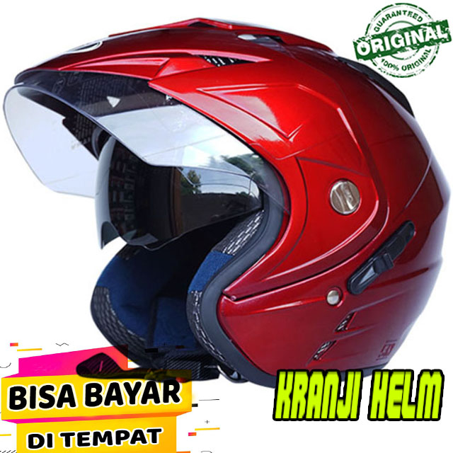 Jual Helm sepeda motor / Helm dewasa / Helm jm jp7 solid black doft ...