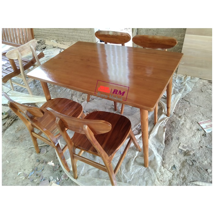 Jual Meja makan 4 kursi kayu jati jepara | Shopee Indonesia