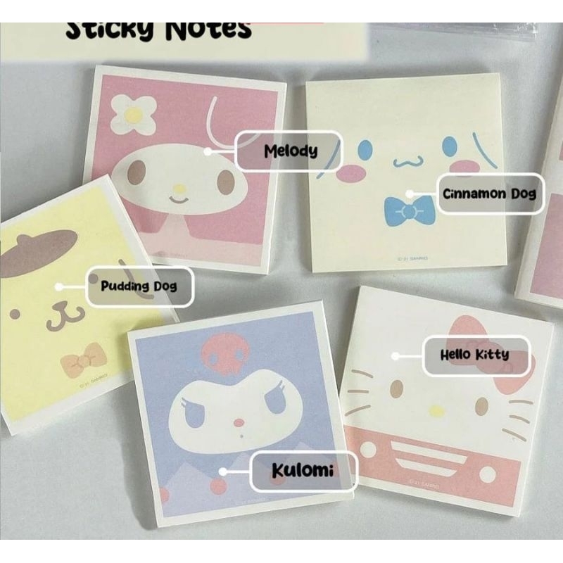 Jual Sticky Notes Cartoon Sanrio Lucu Memo Note Aesthetic Kartun Sanrio ...