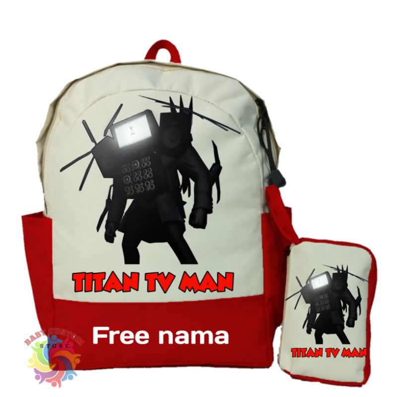 Jual Tas Ransel Anak Backpack costume gambar Titan Tv Man terbaru ...