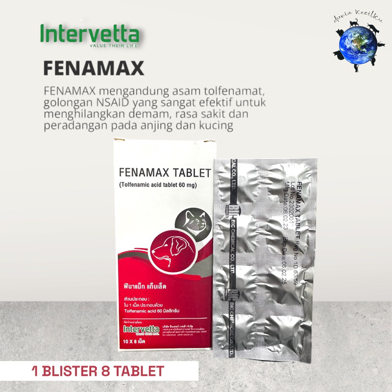 Jual Intervetta Fenamax Obat Panas / Demam / Radang / Pain Killer ...