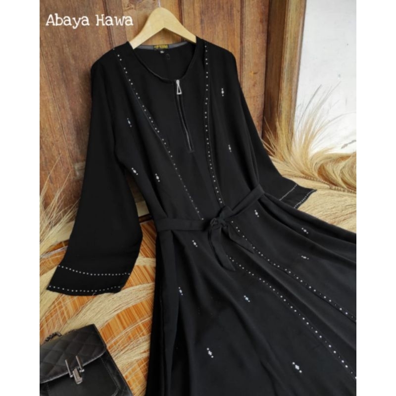 Jual ABAYA HAWA, gamis hitam jettblack model outer by Al-Falah ...