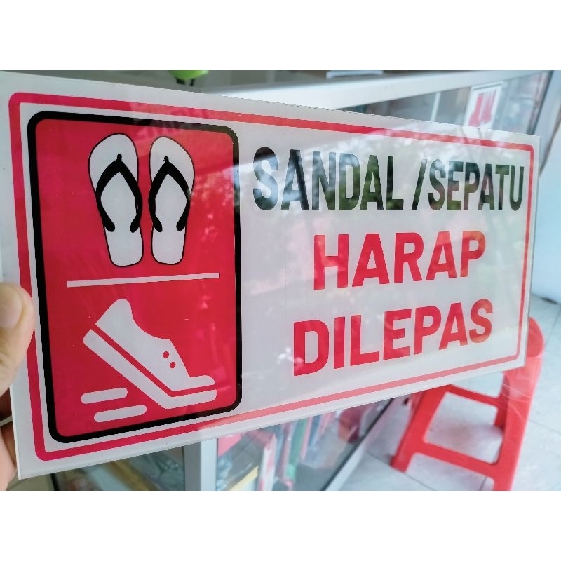 Jual Tanda " Sandal Harap Dilepas " Bahan Akrilik | Shopee Indonesia